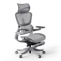 China Customized Boss Swivel Office Chair with Adjustable Footrest and Aluminum Metal Armrest for sale