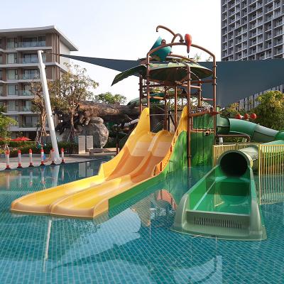 China Fiberglass Slides Water Playground Small Size Aquatic Amusement Park Water Play Equipment Water House for sale