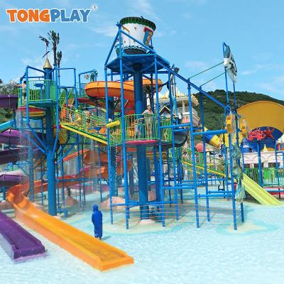 China Safety Guardrail Facilities Slide Water Village Large Customized Open-air Amusement Equipment Outdoor Water Playground for sale