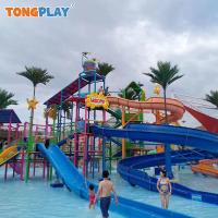 China Children'S Playground Splash Pad 5 - 8 Passenger Fiberglass Pool Slide for sale