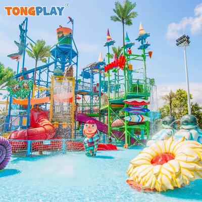 China Fiberglass Water Village Children's Play Custom Entertainment Amusement Equipment Outdoor Water Parks Water Playground for sale