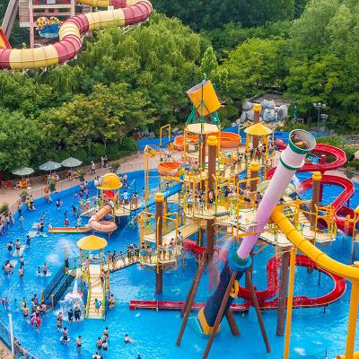 China Ancient Village Splash Park Playground Anti Authentic Fiberglass Pool Water Slide for sale
