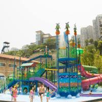 China Ancient Village Splash Park Playground Anti Authentic Fiberglass Pool Water Slide for sale