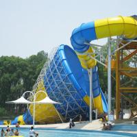 China Amusement Splash Water Playground Fiberglass Water Slides For Theme Park for sale