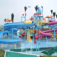 China Amusement Splash Water Playground Fiberglass Water Slides For Theme Park for sale