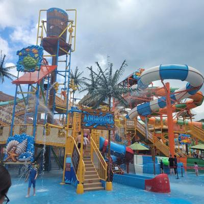 China Sea World Splashers Playground Children'S Water Park Fiberglass Swimming Pool Slide for sale