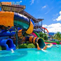 China Commercial Large Outdoor Water Park Playground Equipment Wholesale Fiberglass Long Water Slide for Sale for sale