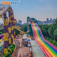 China Commercial Large Outdoor Water Park Playground Equipment Wholesale Fiberglass Long Water Slide for Sale for sale