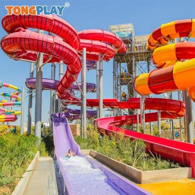 China Outdoor Custom Water Park Playground Equipment Adult Large Big Fiberglass Swimming Pool Amusement Water Slide for sale