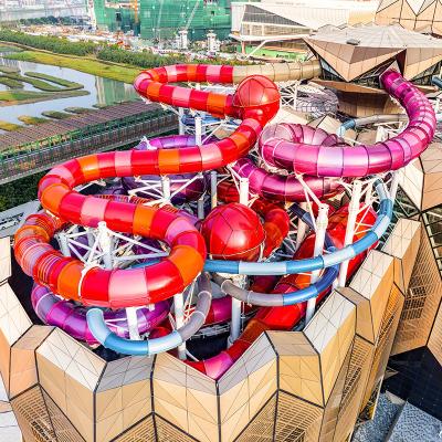 China Fiberglass Water Slides Water Park Amusement Park Rides Swimming Pool Long Slides for Water Play Equipment for sale
