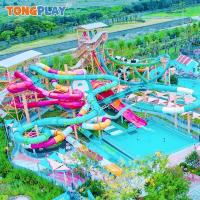 China Custom Design Fiberglass Pool Slide with 5-12m Height and 280/360 Players/Hour Capacity for Amusement Parks for sale