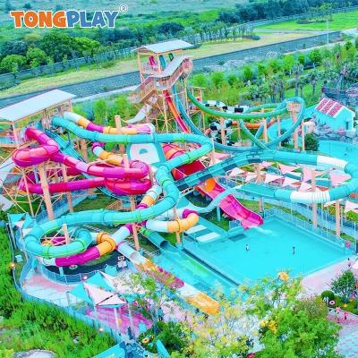 China Custom Design Fiberglass Pool Slide with 5-12m Height and 280/360 Players/Hour Capacity for Amusement Parks for sale