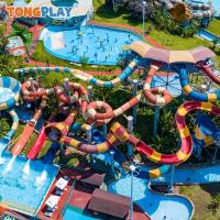 China Custom Design Fiberglass Pool Slide with 5-12m Height and 280/360 Players/Hour Capacity for Amusement Parks for sale