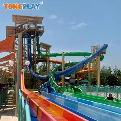China Aqua Water Park Equipment Design Amuse Game Water Playground Hotel Pool Slide Equipment Fiberglass Water Slide for sale