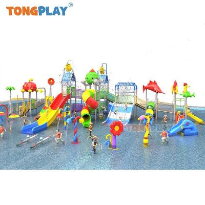China Kindergarten Outdoor Amusement Park Outdoor Playground Equipment Slide Pool Park Plastic Kids Water Slide for sale