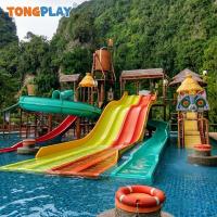 China Colorful Family Raft Water Slide ODM Water Amusement Park Equipment for sale
