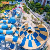 China Aqua Play Equipment Outdoor Water Park Slides Playground Amusement Park Water Games Fiberglass Raft Water Slide for sale
