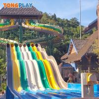 China Customized Fiberglass Water Slides Outdoor Water Park Equipment Wavy Competition Slide Water Playground With Swimming Pool for sale