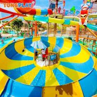 China Swimming Pool Fiberglass Water Park Multiple Raft Slides Aqua Park Equipment Water Playground for sale