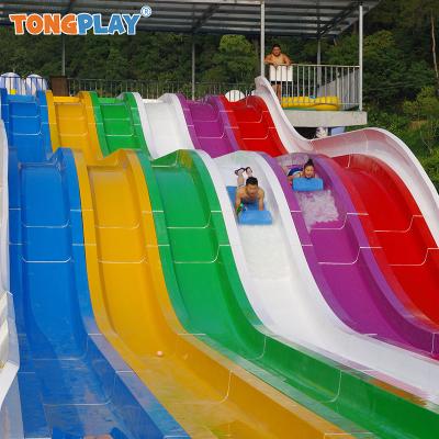 China 43sqm -78sqm Water Splash Park Equipment Fiberglass Playground Slide for sale