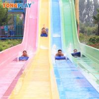 China 43sqm -78sqm Water Splash Park Equipment Fiberglass Playground Slide for sale