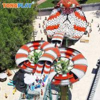 China 43sqm -78sqm Water Splash Park Equipment Fiberglass Playground Slide for sale