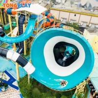 China Aqua Park Design Backyard Water Theme Park Equipment Adult Aqua World Attraction Big Speaker Slide for sale