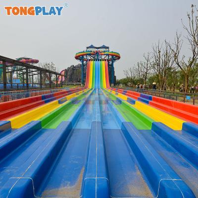 China Water Playground Amusement Slide Water Park Multi- Lanes Colorful Rainbow Water Slides for Aqua Park for sale