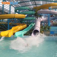 China Two Color Spiral Water Slide Eco Friendly Spiral Pool Slide for sale