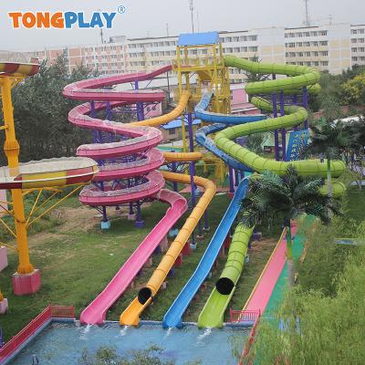 China Creative Aquatic Play Equipment Pool Spiral Slide Customized Color for sale