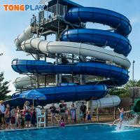 China Double Curve Water Slide Plastic Fiberglass Action Park Water Slide for sale