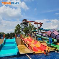 China Summer Fibreglass Pool Slide 200m2 Amusement Park Water Slide Outdoor Entertainment for sale