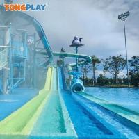 China Summer Fibreglass Pool Slide 200m2 Amusement Park Water Slide Outdoor Entertainment for sale