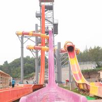 China Water Park Equipment Outdoor Amusement Playground Fun Play Splash Fiberglass Slides Customized for sale