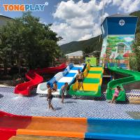 China Customized Floating Water Park Equipment Children Water Slide for Swimming Pool Fiberglass Slide for sale