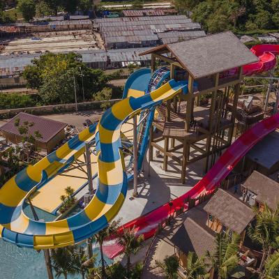 China Commercial Water Park Equipment Fiberglass Swimming Pool High-Speed Competition Slide Water House for sale