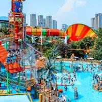 China Water Park Equipment Theme Water Splash Kids Raft Riders Water Spray Fiberglass Slide for Sale for sale
