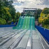 China Water Game Equipment Curve Slide Set Adult Fiberglass Park Aqua Equipment for Swimming Pool for sale