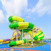 China Water Park Equipment Amusement Park Fiberglass Playground Water Park Muti-Player Competition Slides for sale