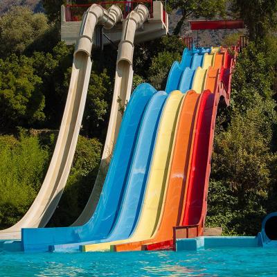 China Water Playground Wave Shape Attractions Fiberglass Freefall Racing Rainbow Water Slide for Adult and Teenager for sale