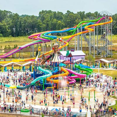 China Hot Sell Outdoor Playground Big Park Fiberglass Water Play Equipment for Kids Slides for sale