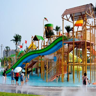 China Glassfiber Water Park Equipment with Water Slide for Swimming Pool Slide Glass Fiber Children's Water Park for sale