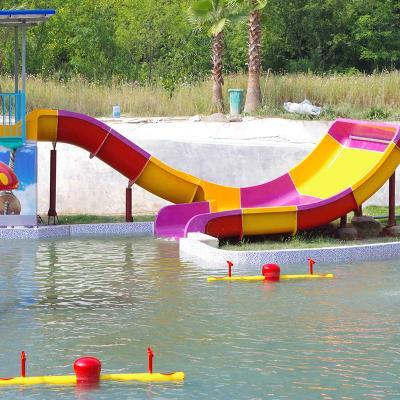 China Water Splash Park Play Equipment Children Fiberglass Water Slide Manufacturer Customized Mini Boomerang Slide for sale