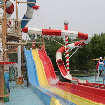 China Customized Fiberglass Water Slide Colorful Playground Slide Into Pool For Exciting for sale