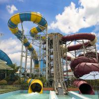 China Hot Sale Aqua Park Playground Play Area Swimming Pool Equipment Fiberglass Water Slide for Sale for sale