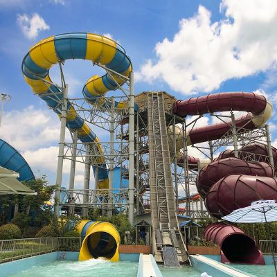 China Aquatic Playgrounds Commercial Aqua Play Sprinkler Outdoor Water Park Equipment Fiberglass Water Slide Swimming Pool for sale