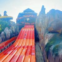 China Fiberglass Rainbow Water Slide Muti Player Commercial Pool Slides for sale