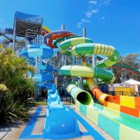 China Fiberglass Rainbow Water Slide Muti Player Commercial Pool Slides for sale