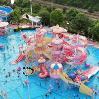 China Fiberglass Rainbow Water Slide Muti Player Commercial Pool Slides for sale