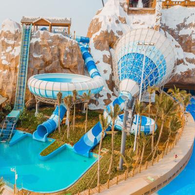 China Fiberglass Big Trumpet Water Slide Aquatic Play Equipment New Design Funny Wholesale Combination Slide for sale